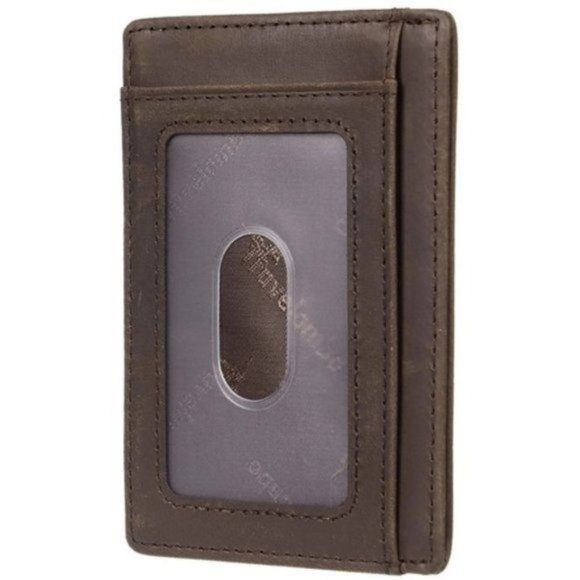 Bags | Minimalist Leather Front Pocket Wallet Deep Khaki | Poshmark